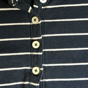 H&M | Tops | Hm Striped Navy Blue Polo Shirt | Poshmark